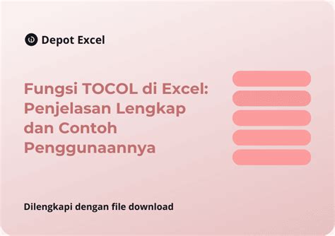 Fungsi Tocol Di Excel Penjelasan Lengkap Dan Contoh Penggunaannya Depot Excel