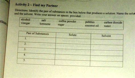 solved solute1 2 3 4 5 solvent1 2 3 4 5 activity 2 find my partner