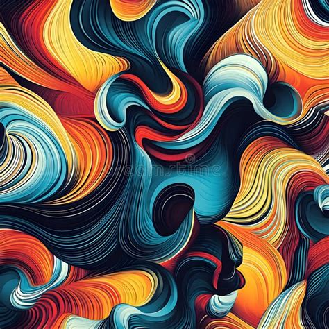 A Vibrant Abstract Swirl Of Colors Creating A Dynamic And Fluid Visual Experience Stock