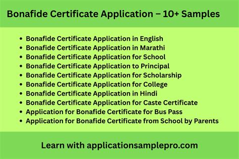 10 Bonafide Certificate Application Samples