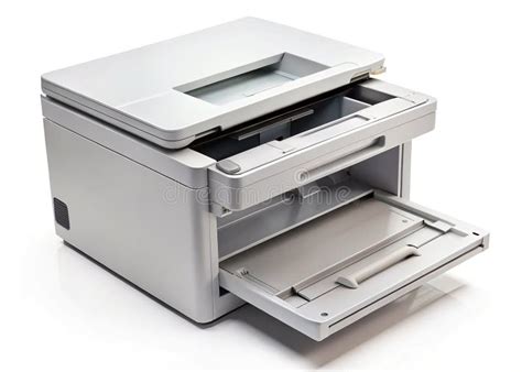 Versatile Multifunction Laser Printer Scanner For Office Efficiency Isolated On White Background