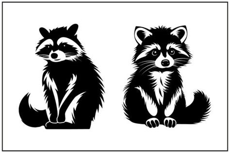 Silhouette Of Raccoons Wildlife Vector Graphic By Fijulanam468 · Creative Fabrica