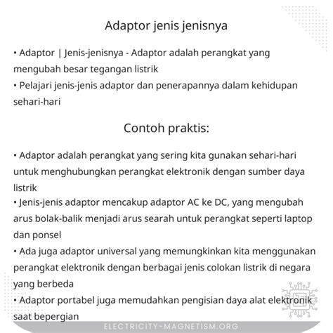 Adaptor Jenis Jenisnya Electricity Magnetism