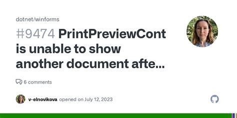 Printpreviewcontrol Is Unable To Show Another Document After Printing Failure Issue