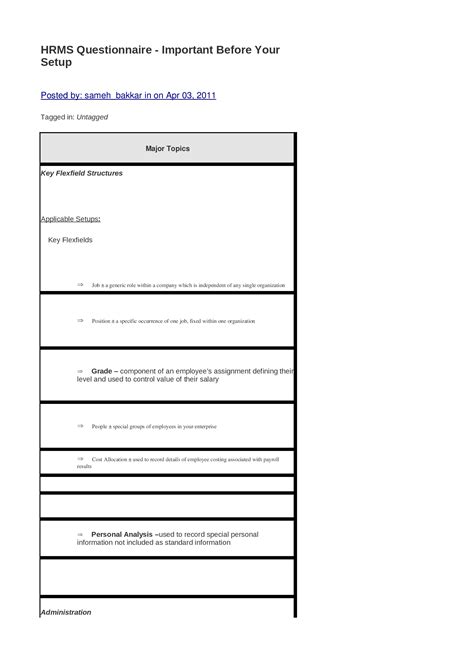 Xlsx Hrms Questionnaire Important Before Your Setup Dokumen Tips