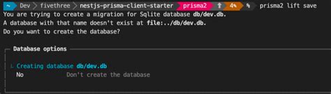 lift save up hangs at creating sqlite db · issue 219 · prisma migrate