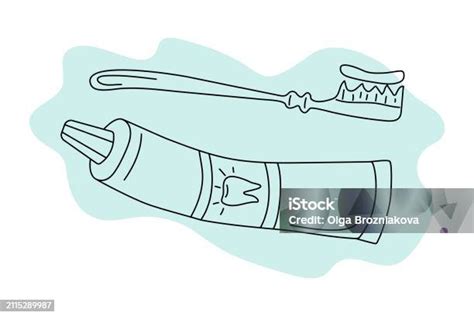 칫솔과 치약 그림 선형 낙서 아이콘 치과 치아 청소 치아 건강 및 백색 구강 위생 벡터 그래픽 배경이 분리되어 있습니다 그리기에 대한 스톡 벡터 아트 및 기타 이미지
