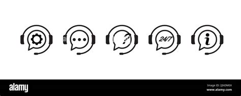 Set Of Support Related Vector Line Icons Includes Such Icons As