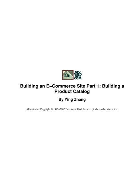 Developer Shed Network Server Side Php Building An E Commerce Site Part 1 Building A
