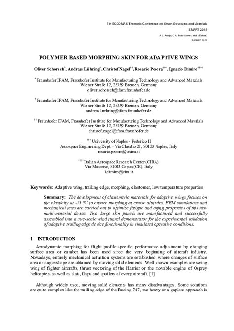 Pdf Polymer Based Morphing Skin For Adaptive Wings