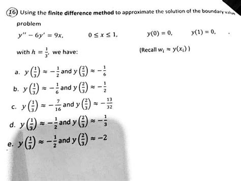Solved Using The Finite Difference Method To Chegg