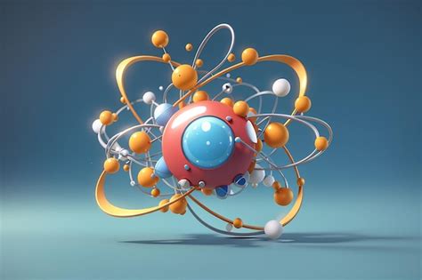 premium ai image 3d rendering of electron proton atom isolated on
