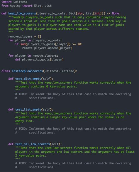 Solved Import Unittest From Typing Import Dict List Def