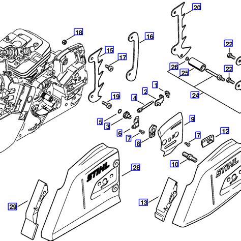 Stihl Ms 361 Chainsaw Ms361 W Parts Diagram Chain Tensioner