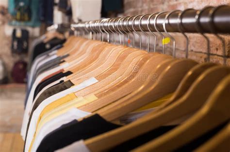 Assortment Clothes In The Modern Boutique Stock Image Image Of Hanger
