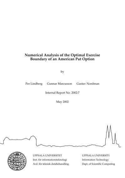 Numerical Analysis Of The Optimal Exercise Boundary Of An
