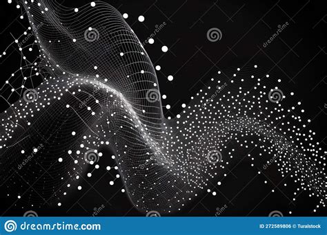 dots and lines in a wave background is amorphous structure of network