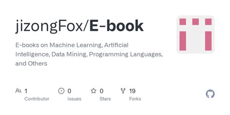 github jizongfox e book e books on machine learning artificial intelligence data mining