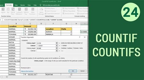 P24 Countif Vs Countifs Heres How To Use Them For Quick Calculations Youtube