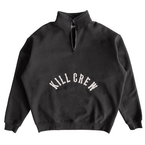 Kill Crew Lux Quarter Zip Up Black White Kill Crew
