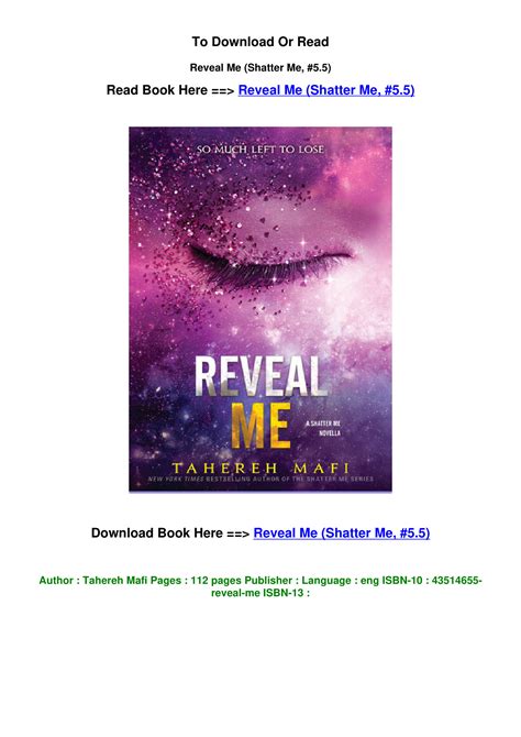 Pdf Download Reveal Me Shatter Me 5 5 By Tahereh Mafipdf Docdroid
