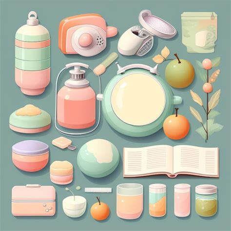 Premium Photo Vector Set With Natural Cosmetics And Accessories