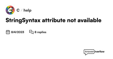 Stringsyntax Attribute Not Available C