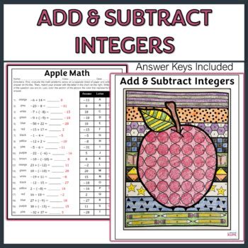 Add And Subtract Integers Fall Coloring By Count On Kupe TPT