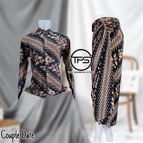 Jual Batik Couple Cewek Cowokcouple Kemeja Batik Priarok Lilit Cewek