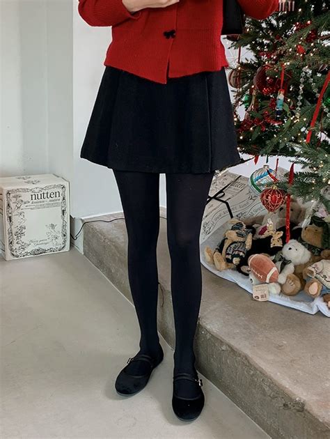 쇼퍼랜드 [울 70 ][made][자체제작][울 스커트][연말룩][하객룩]마가렛 윈터 울 핀턱 미니 스커트 2color