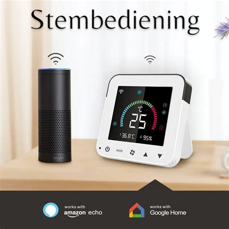 Slimme Wifi Draadloze Thermostaat Voor Airco En Warmtepomp Wit
