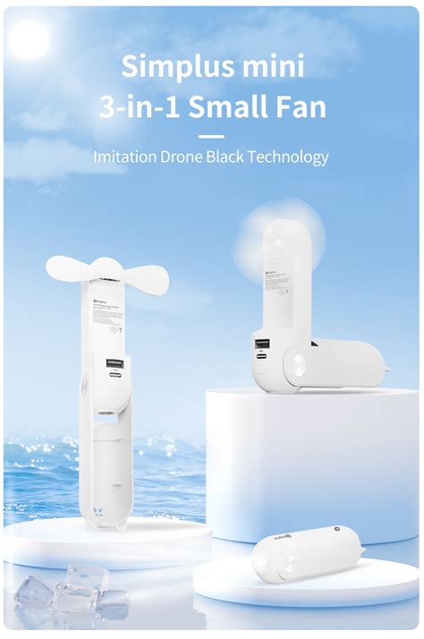 Simplus Mini Fan Handheld Electric Fan Portable Foldable 3 Speed Levels Mini Rechargeable Desk