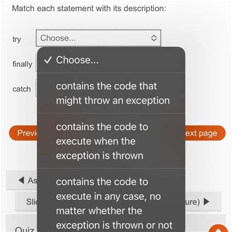 Solved Match Each Statement With Its Description Try