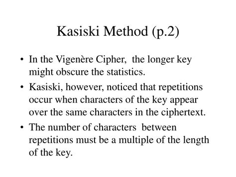 Ppt Kasiski Method Powerpoint Presentation Free Download Id 231595
