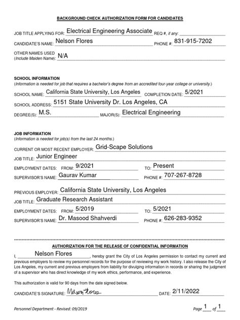 Reference Release Authorization Form S Pdf