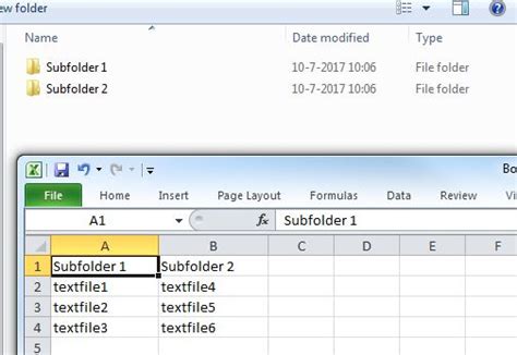 Vba List Filenames In Subfolders Stack Overflow
