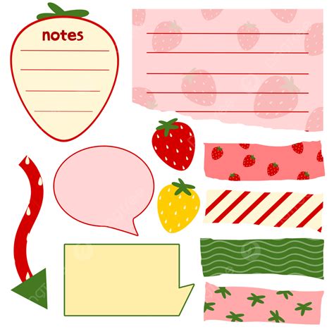 Scrapbook Elements Note Vector Hd Images Cute Strawberry Note Book Elements Note Book