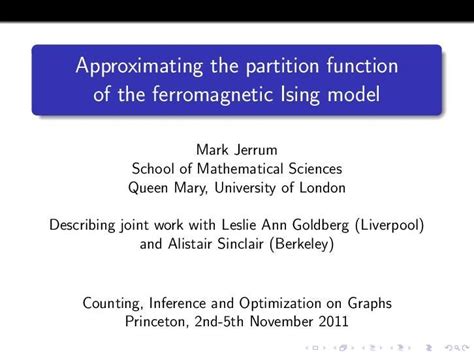 pdf approximating the partition function of the ferromagnetic