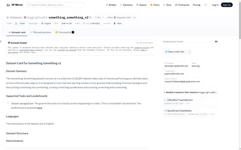 Huggingfacem4somethingsomethingv2视频内容分析数据集机器学习数据集