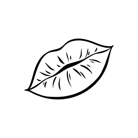 Silhouette Of Female Lips In Retro Pop Art Style Mouth With Routing