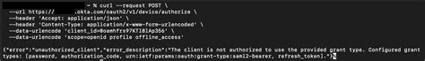 Receiving Error The Authorization Grant Type Is Not Supported By The Authorization Server When