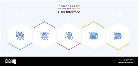 User Interface 25 Blue Icon Pack Including Disable Tips User Enable Stock Vector Image
