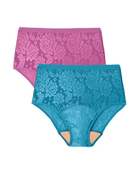 Comfort Choice Plus Size Lace Incontinence Brief 2 Pack Macys