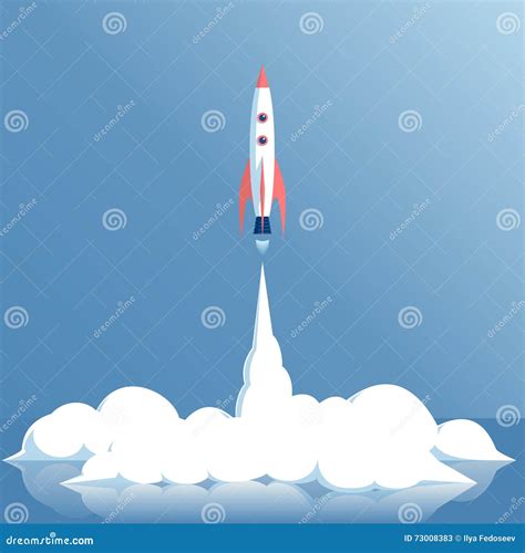 Vector Rocket Launch Stock Vector Illustration Of Future 73008383