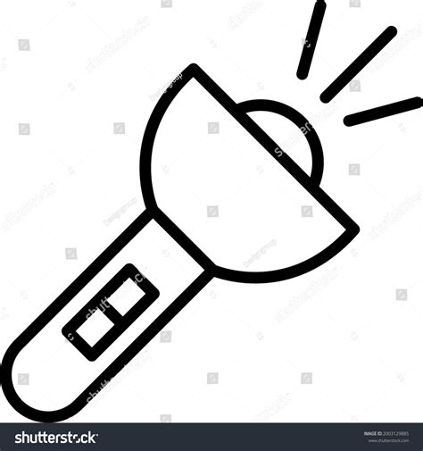 Torch Outline Vector Icon Design Stock Vector Royalty Free 2003129885 Shutterstock