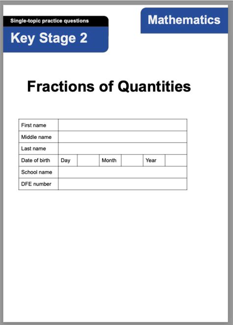 Fractions Of Quantities Ks2 Maths Practice Sats