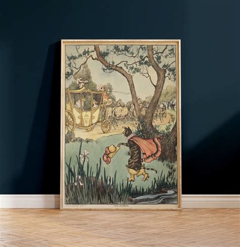 Puss In Boots Printable Art Vintage Wall Art Nursery Wall Art