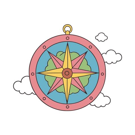 Colorful Compass Design Adventure Exploration Navigation Tool