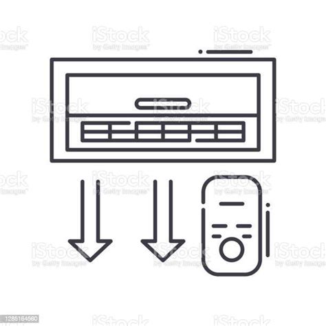 에어컨 아이콘 선형 절연 일러스트레이션 얇은 선 벡터 웹 디자인 기호 흰색 배경에 편집 가능한 스트로크가 있는 개요 개념 기호
