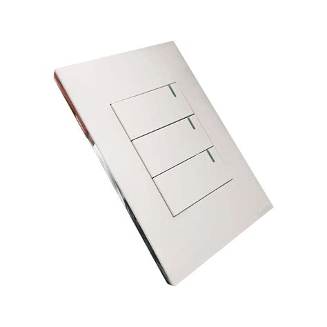 Interruptor Triple Conmutable White Luxury Sirius